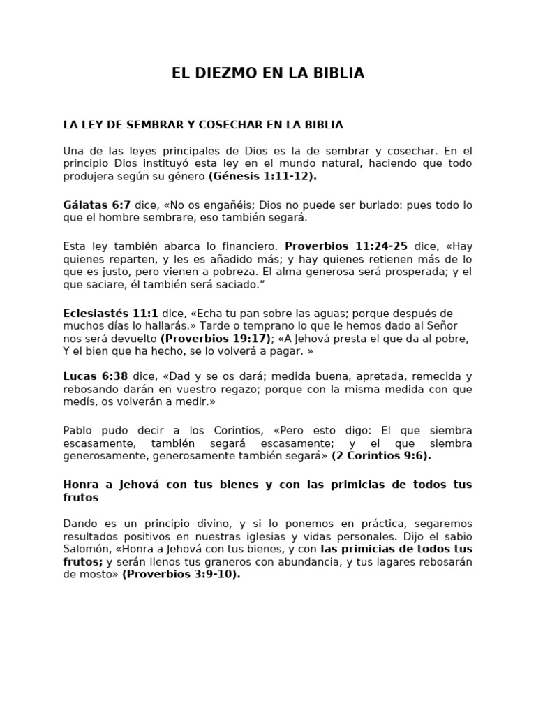 EL DIEZMO EN LA BIBLIA | PDF | Sacerdote | Abrahán
