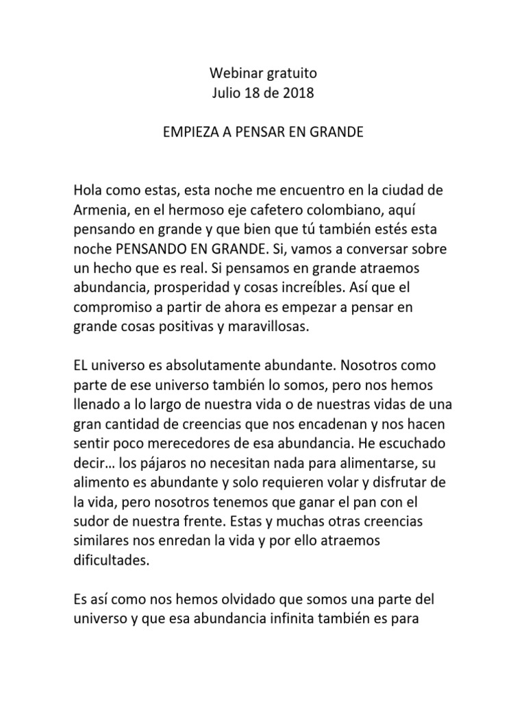 3. Pensar en grande | PDF | Pensamiento