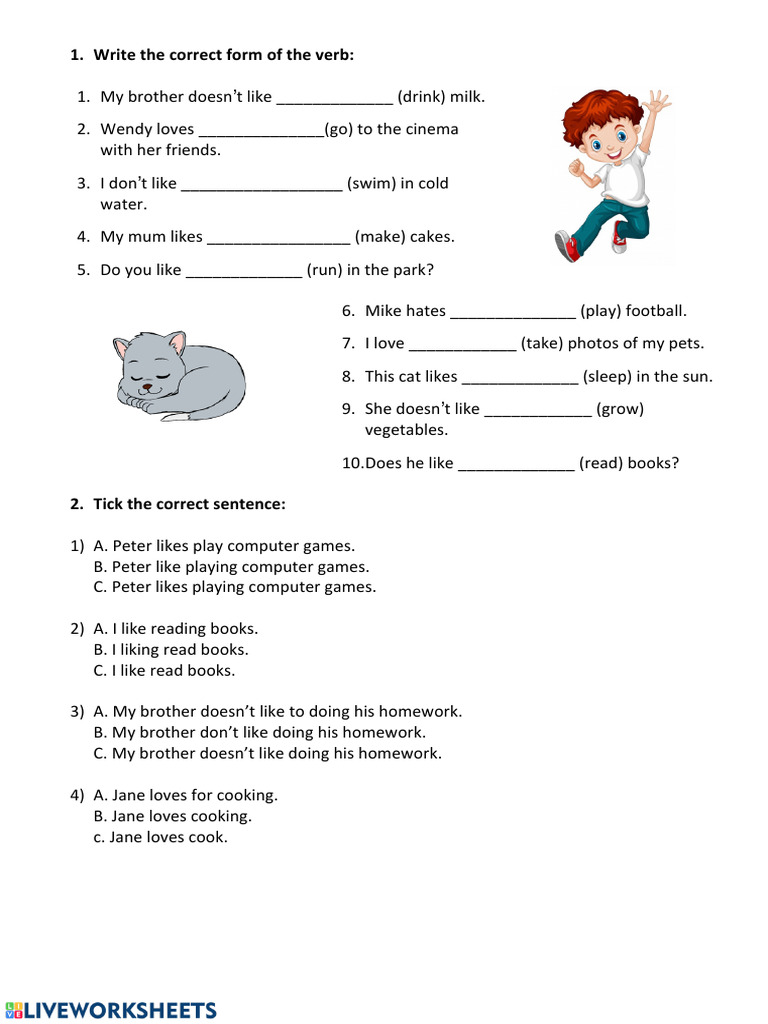 Gerund Exercises: Love, Like, Hate | PDF