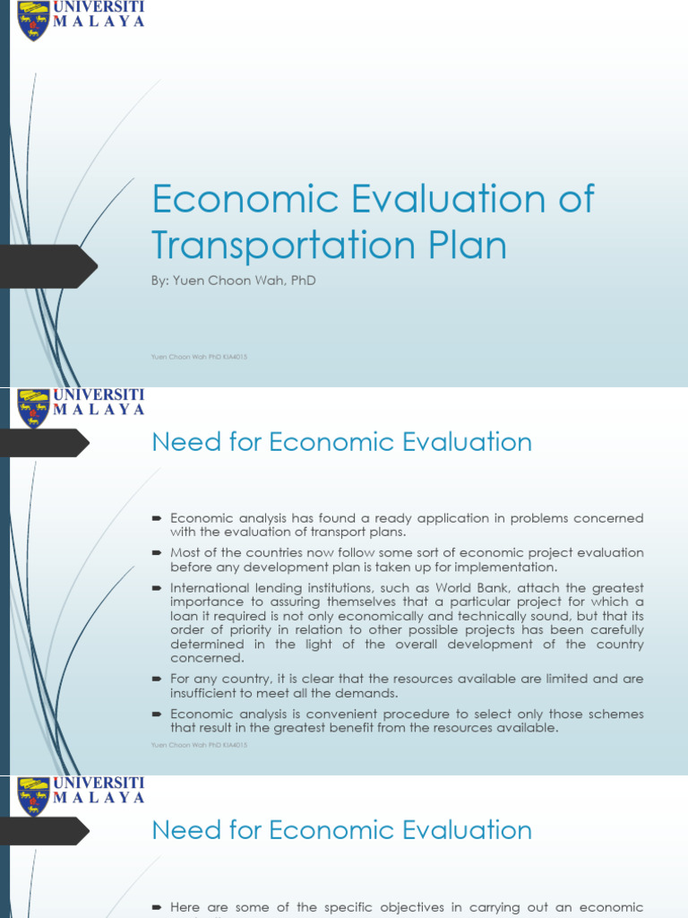 8 Economic Evaluation of Transportation Plan | PDF | Net Present Value | Economies