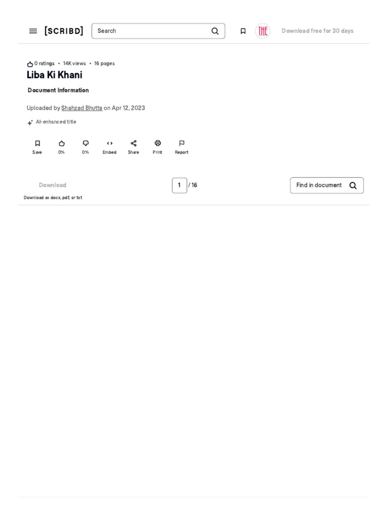 Liba Ki Khani - PDF | PDF