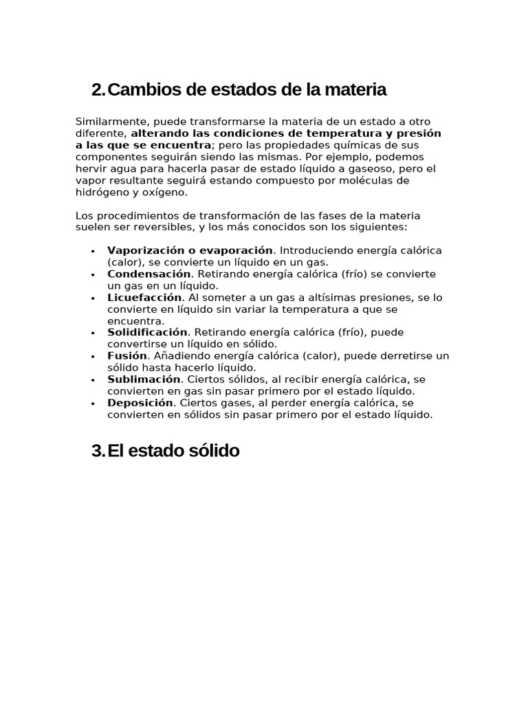 Cambios de estados de la materia | PDF | Líquidos | Gases