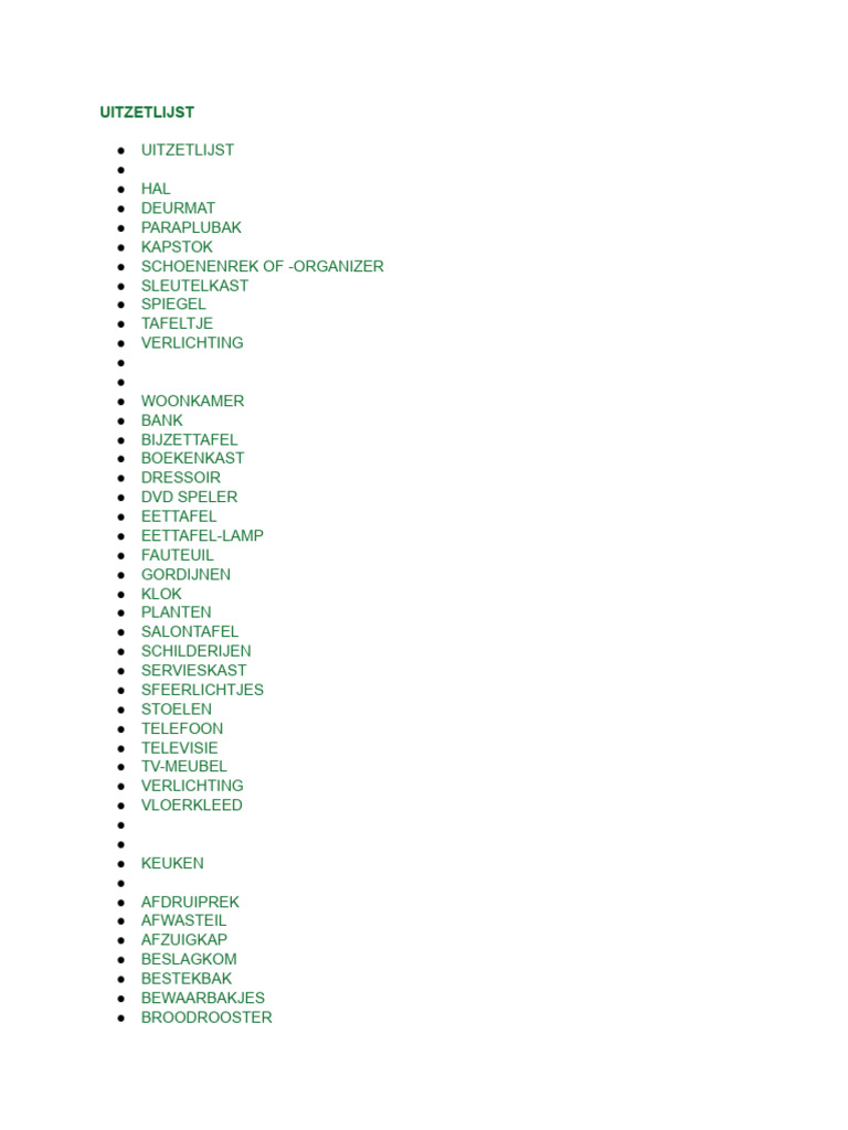 UITZETLIJST | PDF