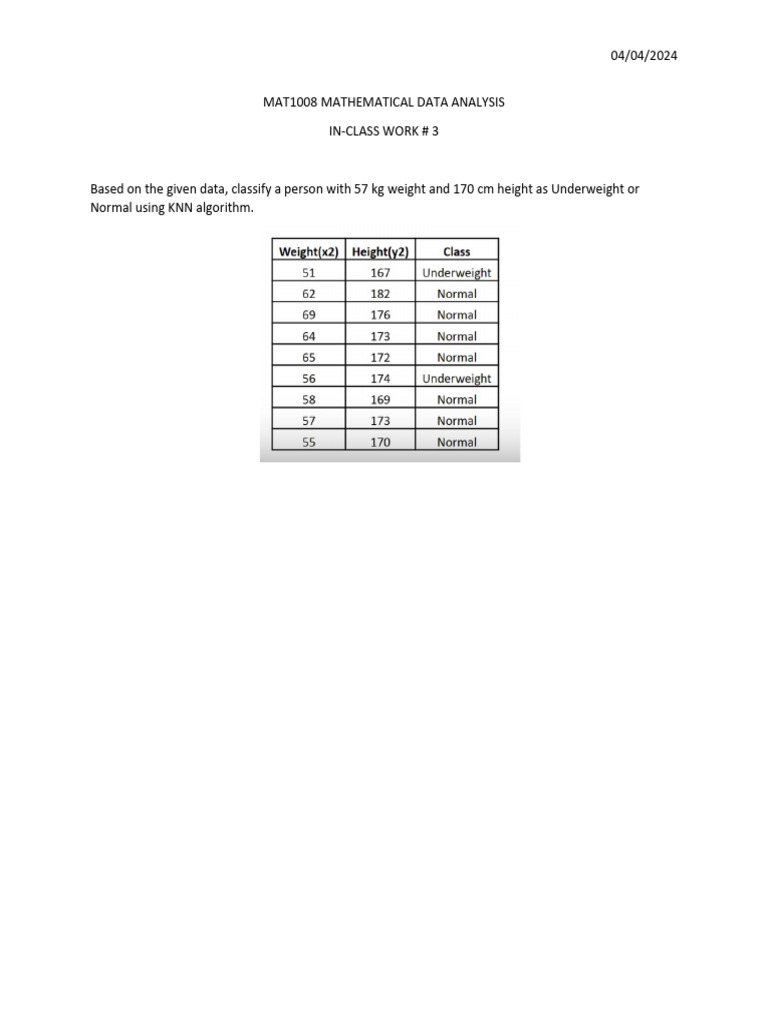 In-Class Work #3 | PDF