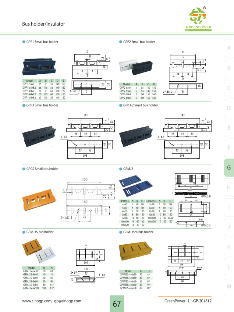 busbar holders-insulators-P67-74 | PDF | Electricity | Power Engineering
