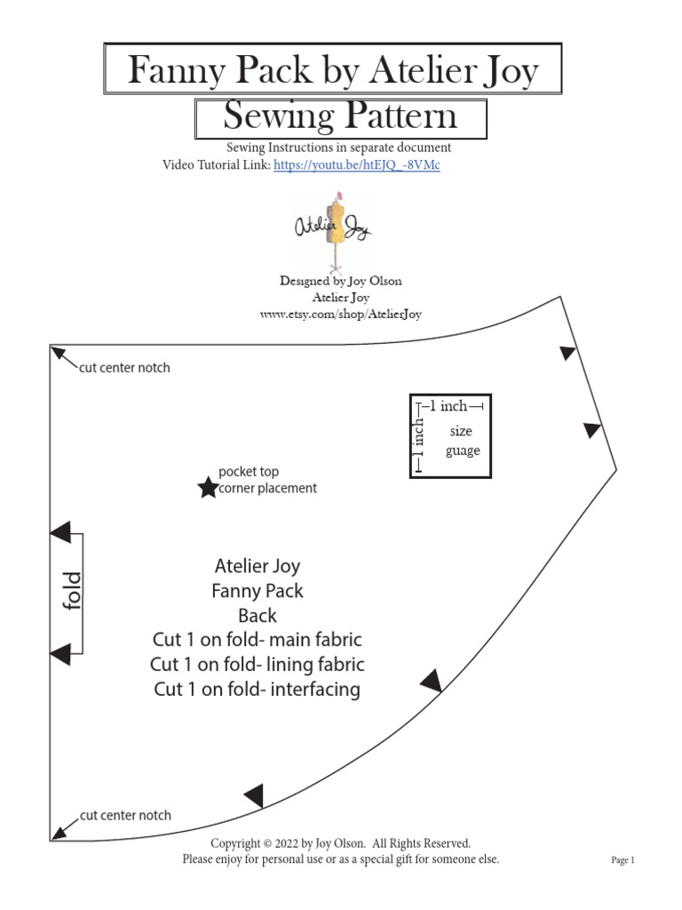 Fanny Pack Pattern | PDF | Sewing | Textiles