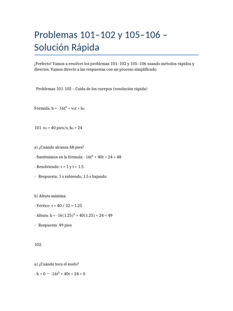 Problemas_101_106_Solucion_Rapida | PDF