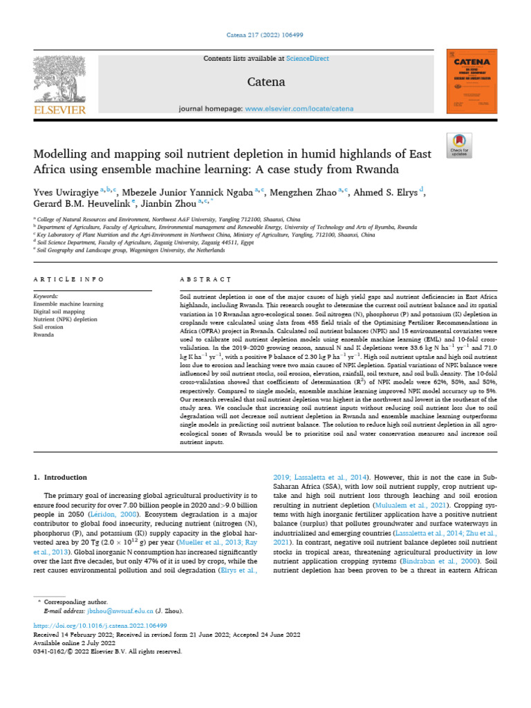 Catena | PDF | Soil | Fertilizer