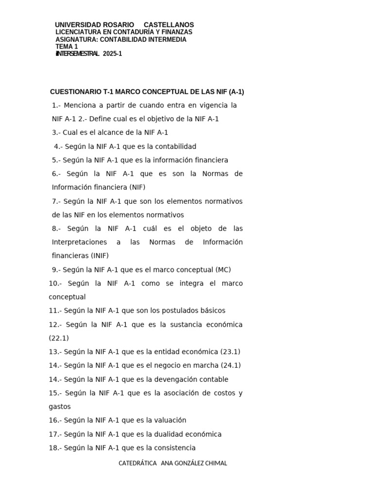 CUESTIONARIO MARCO CONCEP DE LAS NIF | PDF