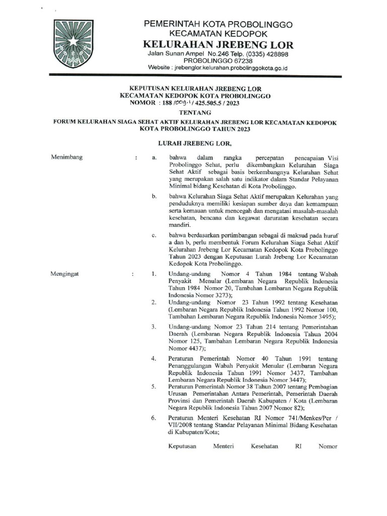 SK Forkesa 2023 Kel Jrebeng Lor | PDF