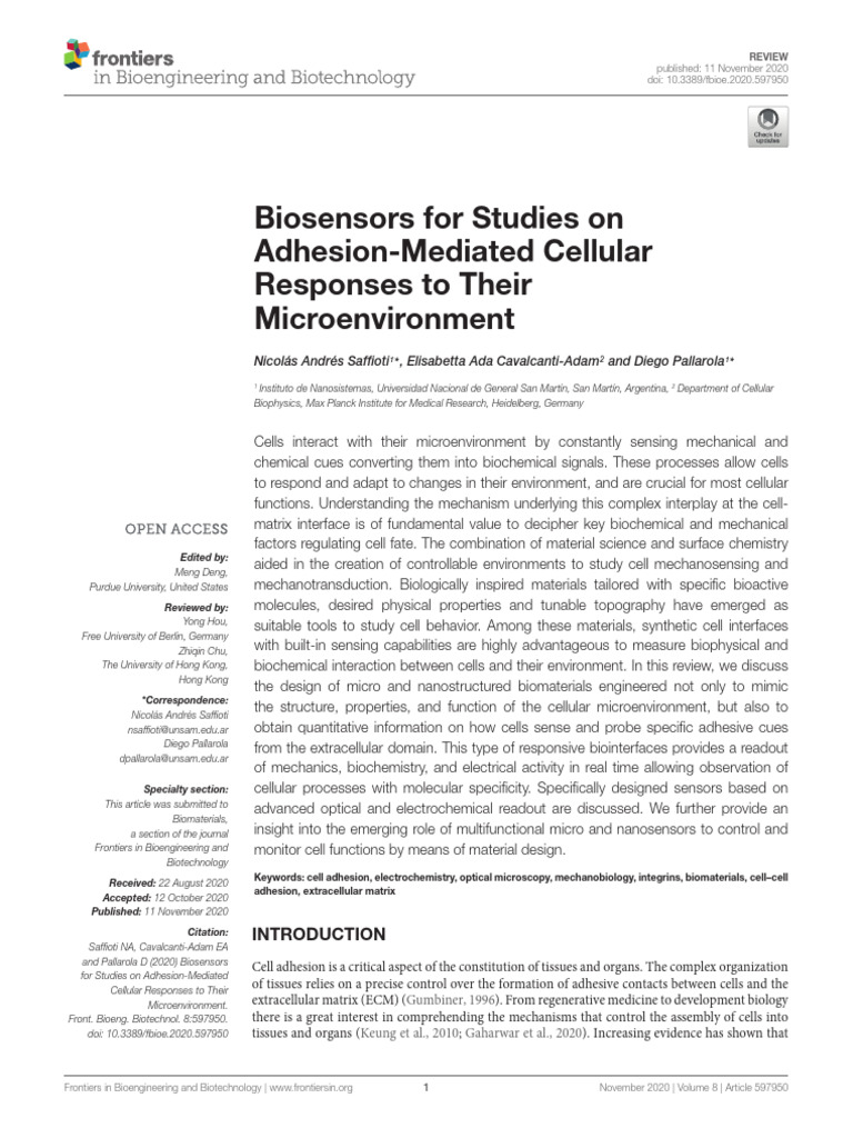 2020_Frontiers_in_Bioeng_and_Biotech (1) | PDF | Integrin ...