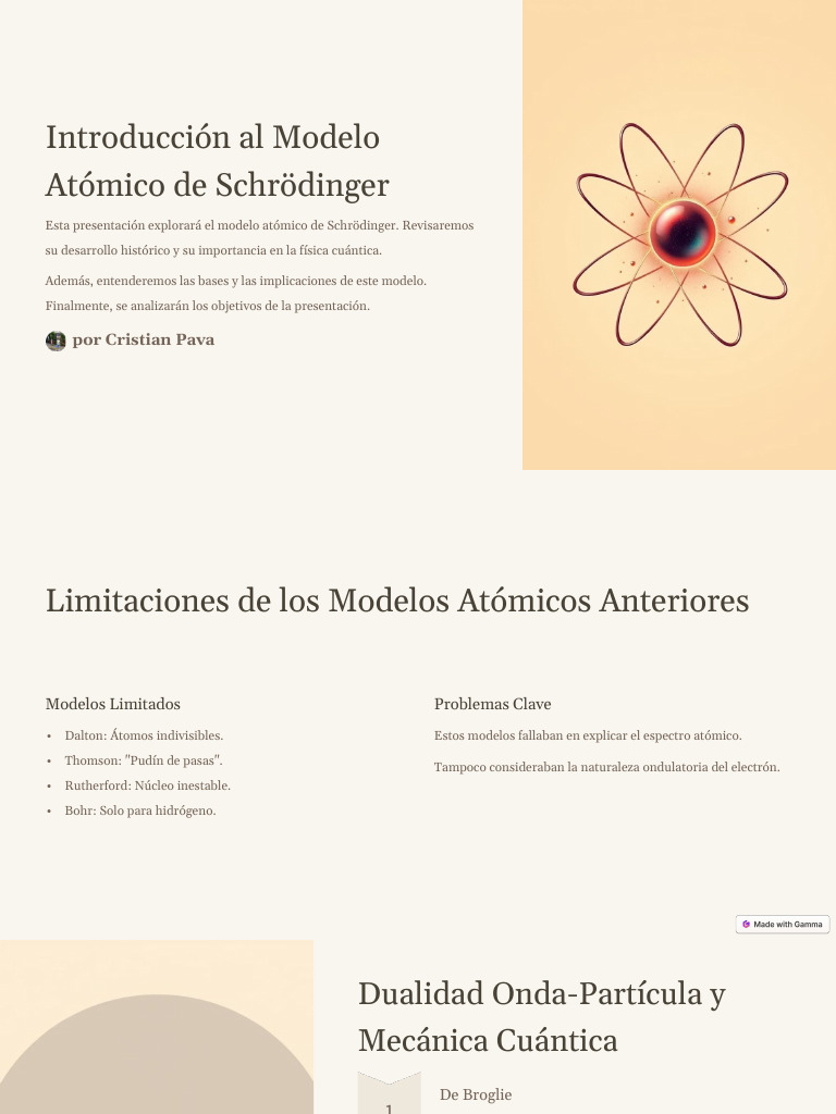 Introducción Al Modelo Atómico de Schrödinger | PDF | Mecánica cuántica ...