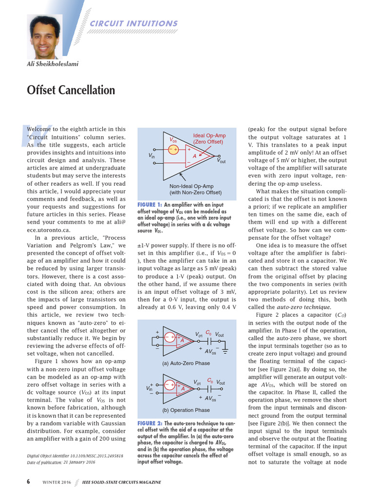 Offset Cancellation - Circuit - Intuitions | PDF | Amplifier | Operational Amplifier