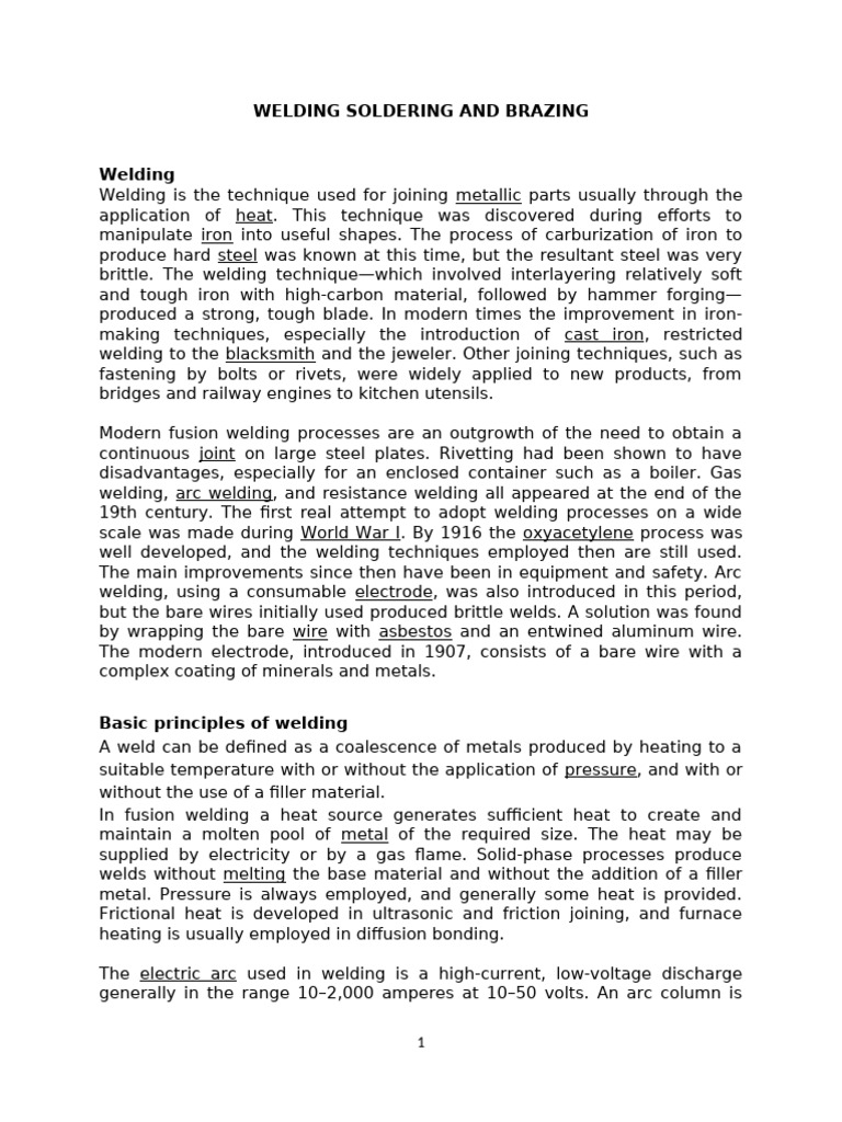 Welding Soldering and Brazing | PDF | Soldering | Welding