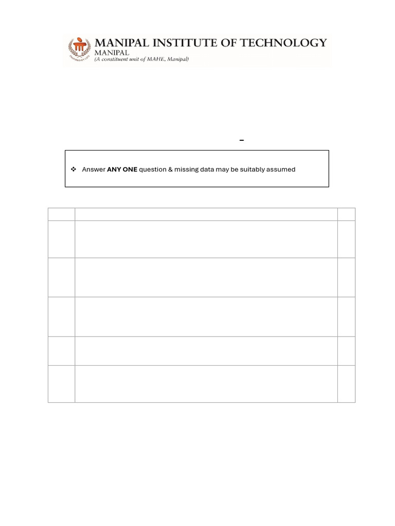 MTE 2223 Assignment QP 25th Feb 2025 WC | PDF