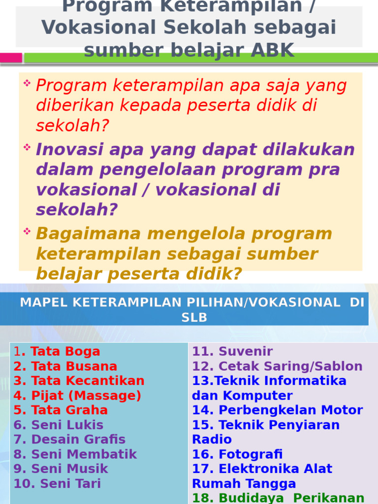Kerampilan Pilihan_Vokasi bagi ABK | PDF