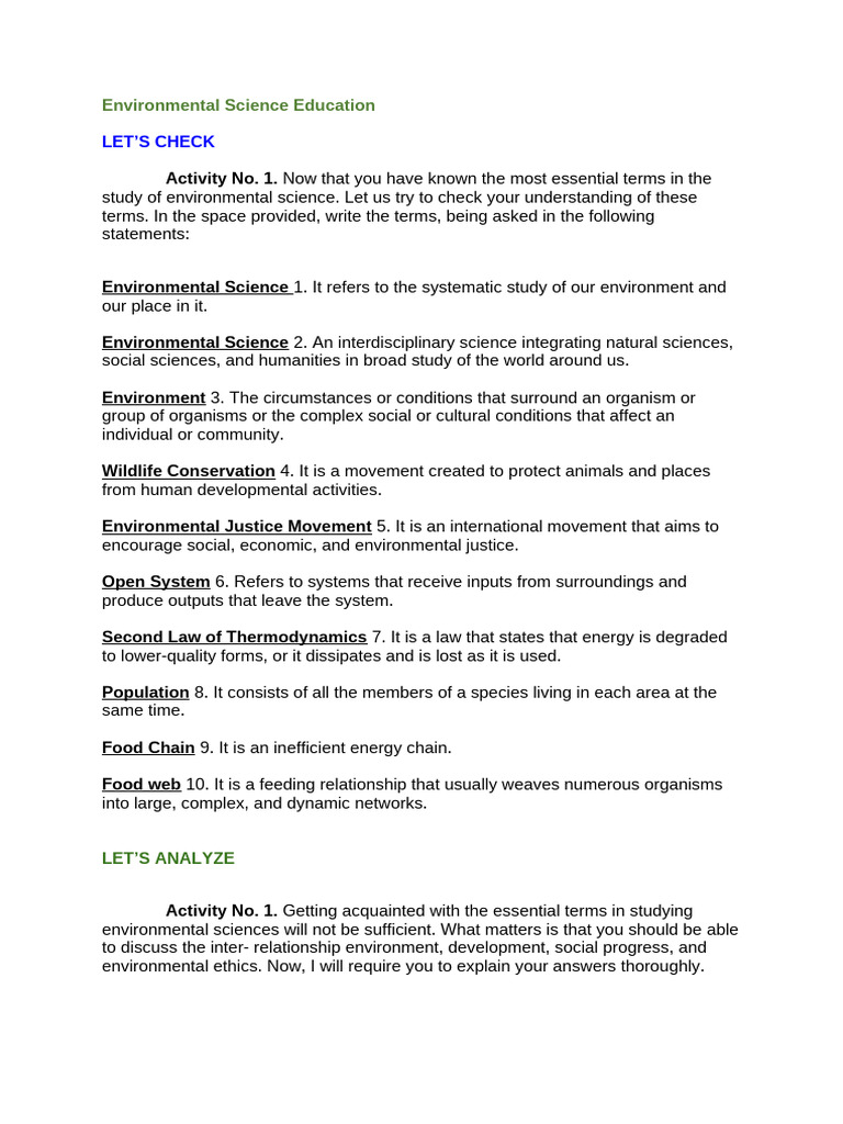 Understanding Environmental Science Essentials | PDF | Sustainability ...