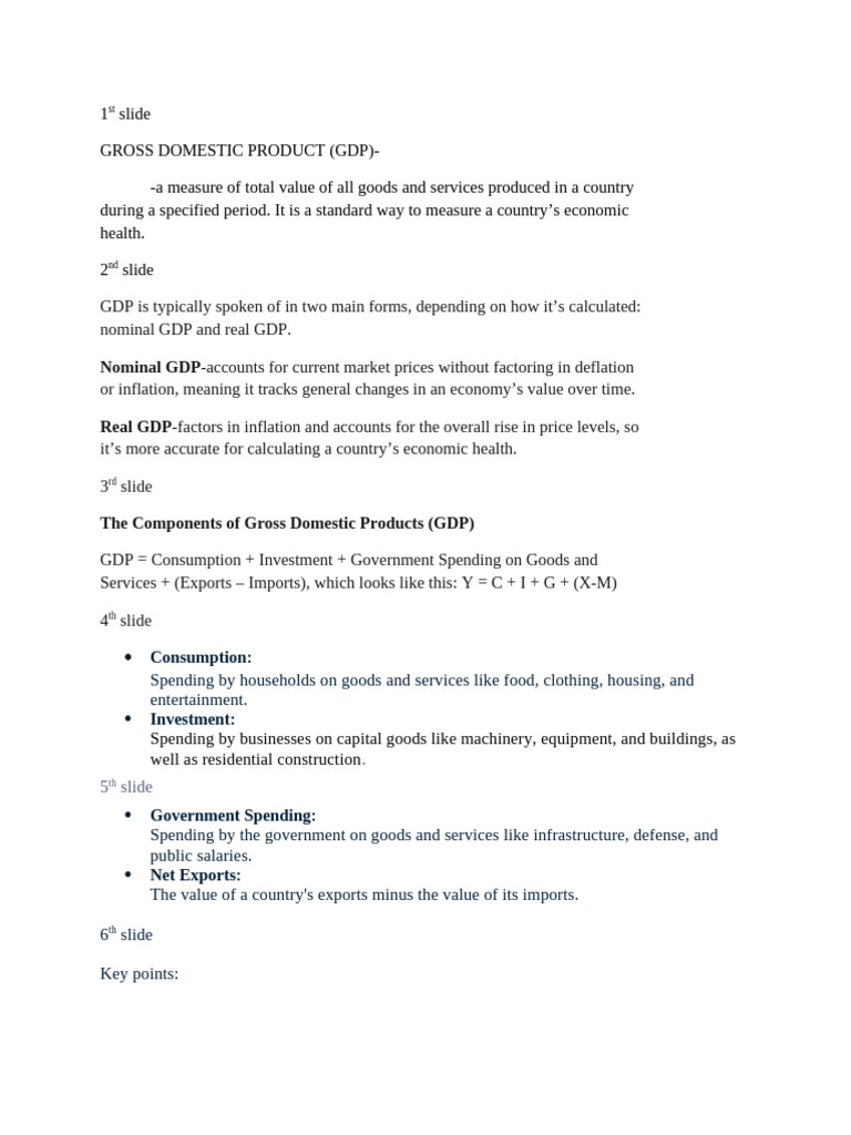 Understanding Gross Domestic Product (GDP) | PDF
