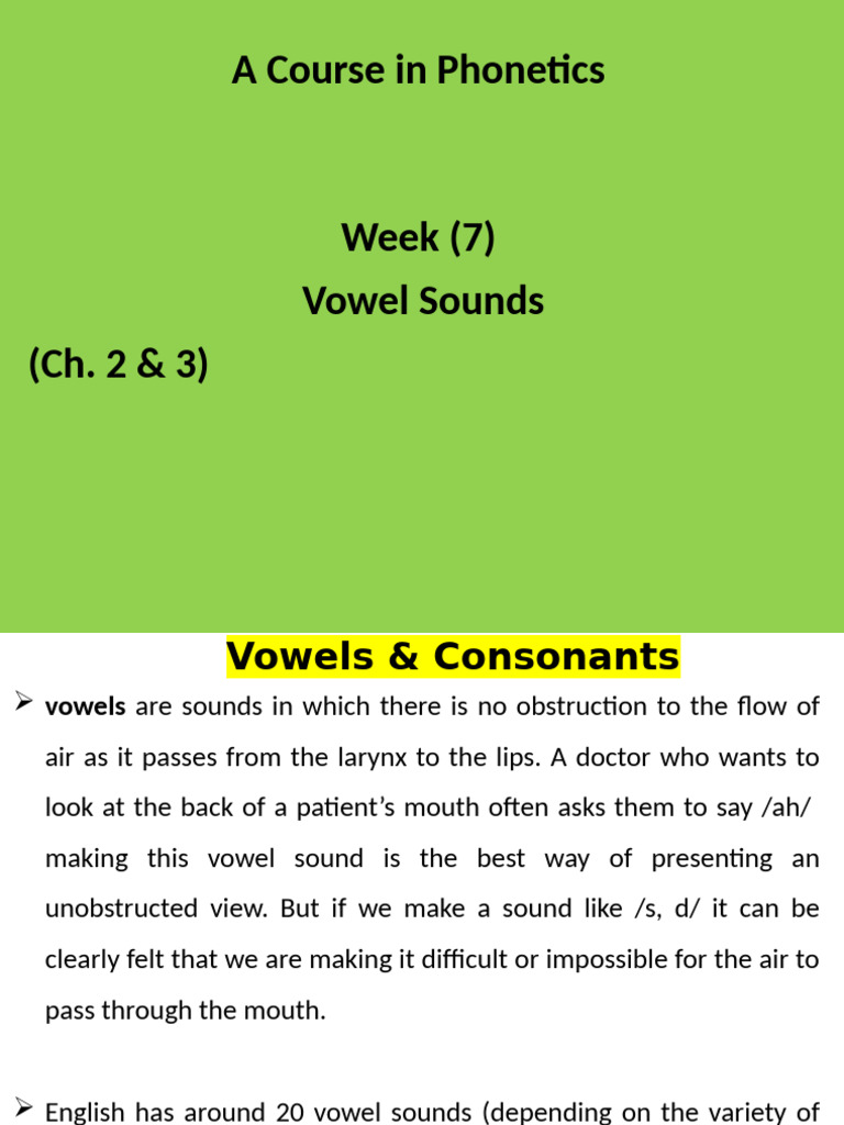 Vowel Sounds in English Phonetics | PDF