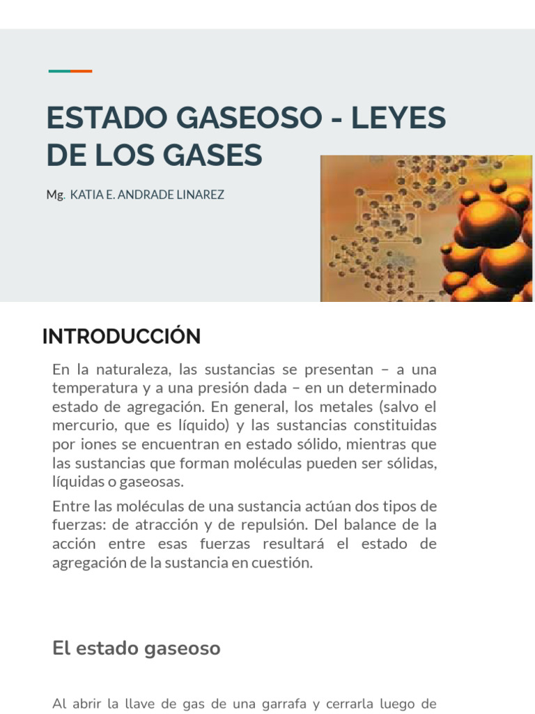Estado Gaseoso - Leyes de Los Gases | PDF | Gases | Presión