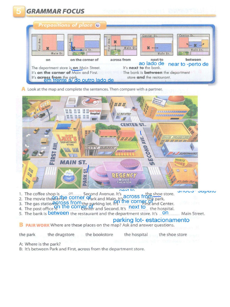 Material Prepositions of Place and Directions | PDF