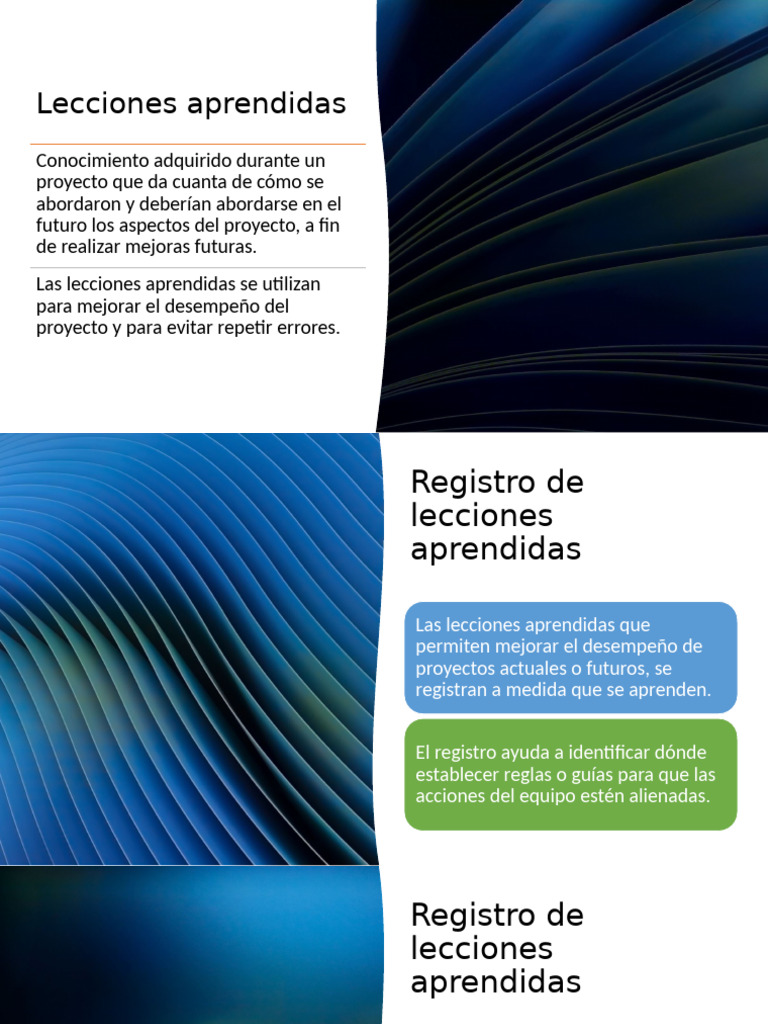 Lecciones aprendidas | PDF