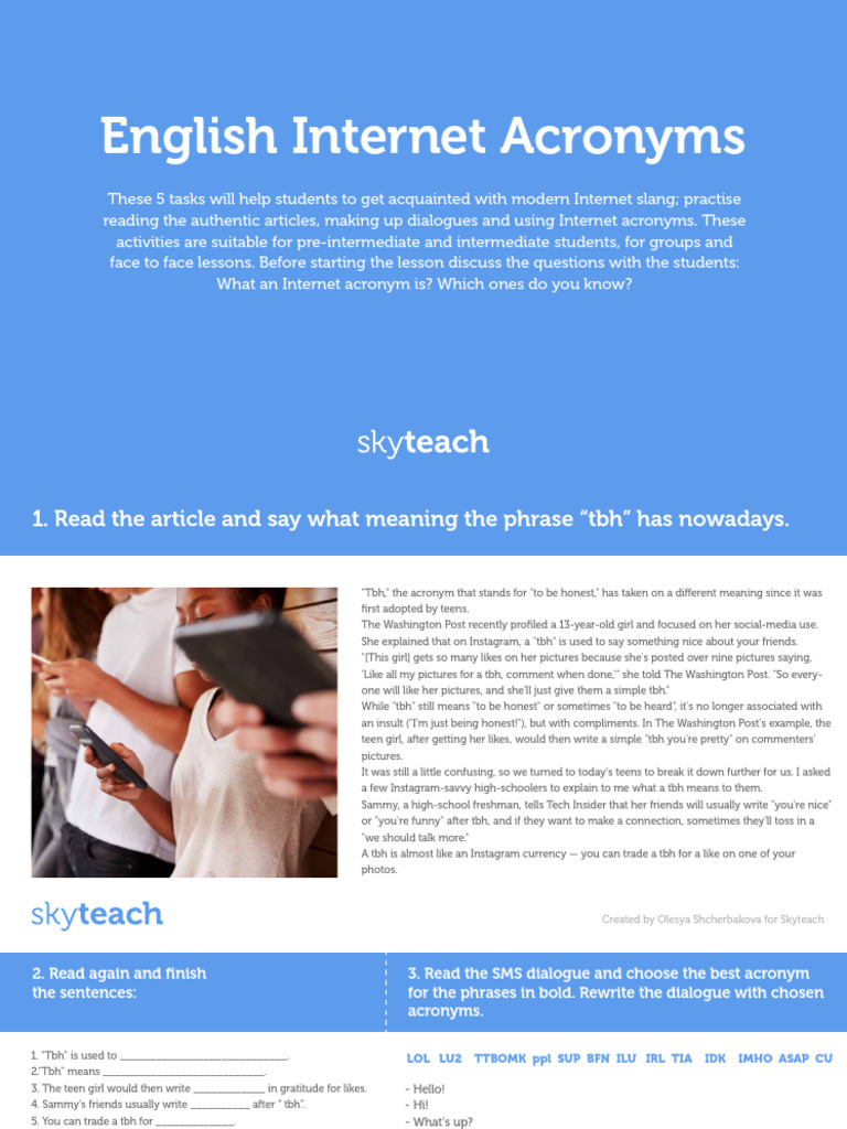 Understanding Internet Acronyms for Students | PDF