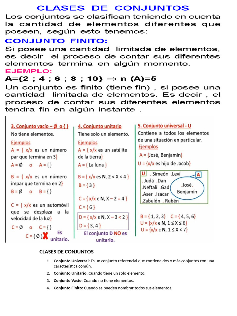 Clases de Conjuntos | PDF | Conjunto (Matemáticas) | Lógica matemática