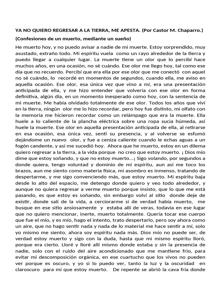 YA NO QUIERO REGRESAR A LA TIERRA, ME APESTA | PDF