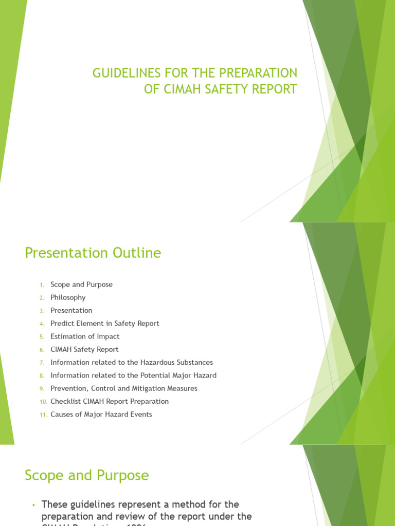 Guideline For The Preparation of CIMAH Safety Report Rev 1 | PDF ...