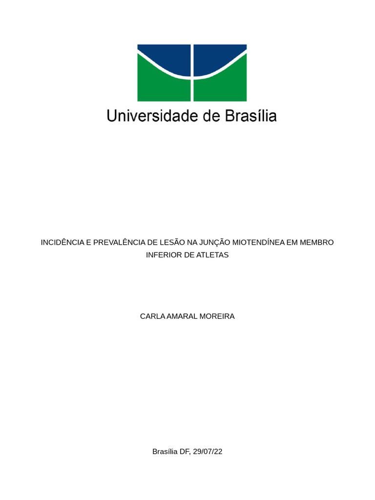 TCC UNB - Carla Amaral Moreira | PDF | Músculo | Proteínas