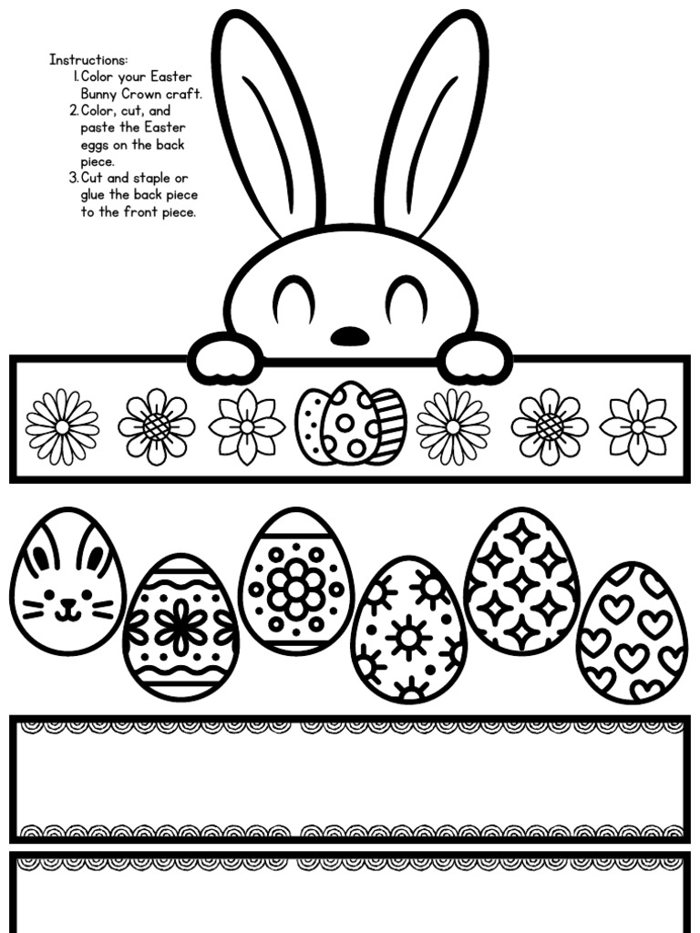 Easter Bunny Crown Printable Craft Worksheet | PDF