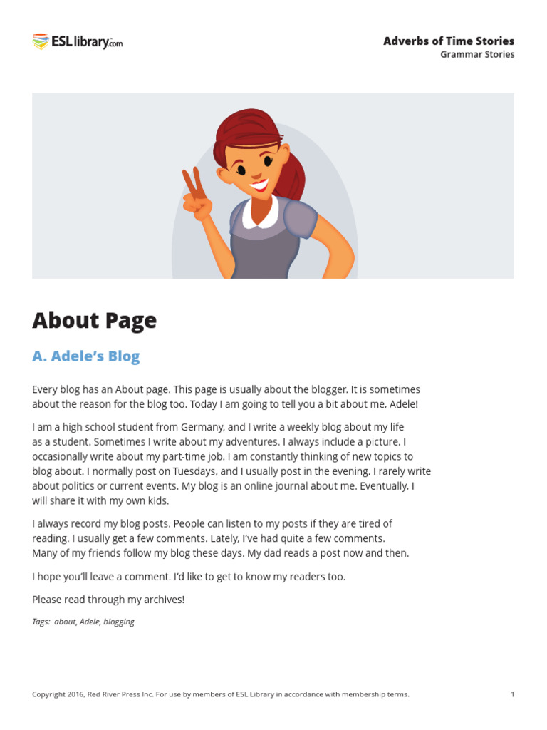 Adverbs of Time in Adele's Blog | PDF | Blog