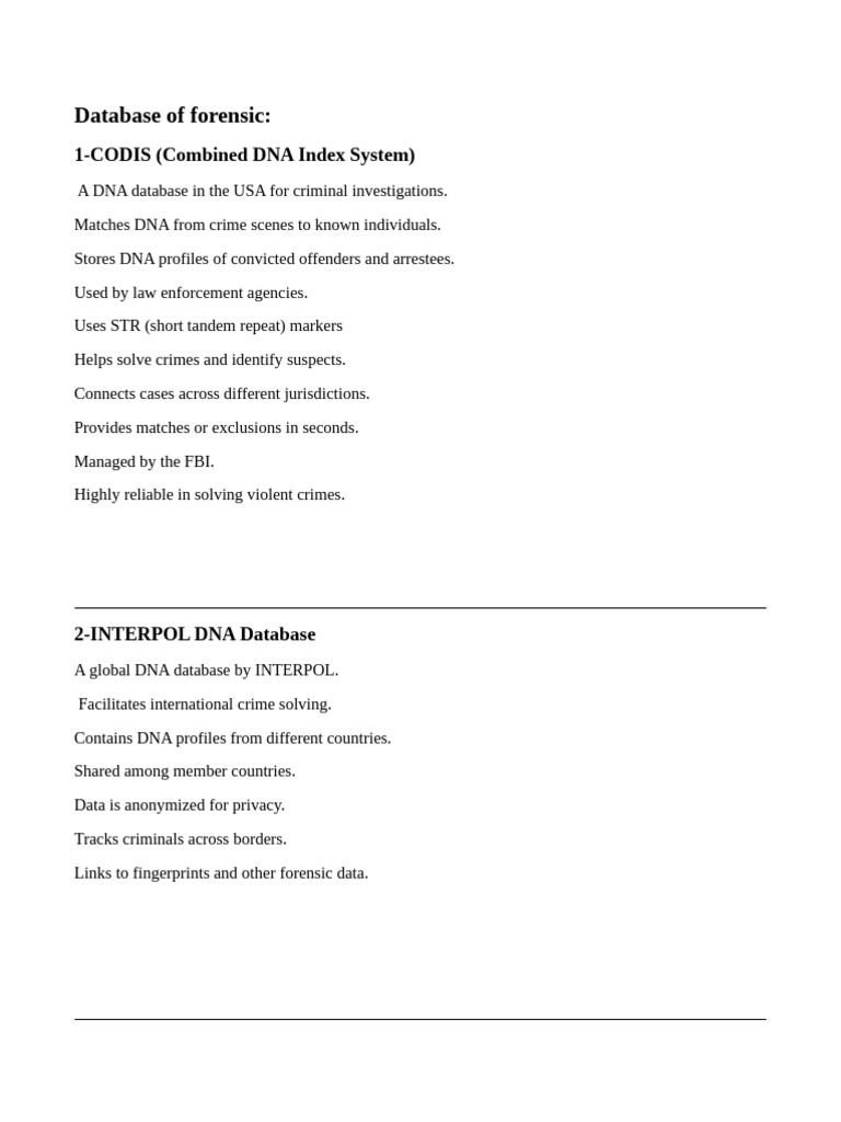 Forensic Science Database | PDF