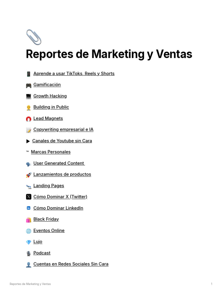 Reportes de Marketing y Ventas | PDF