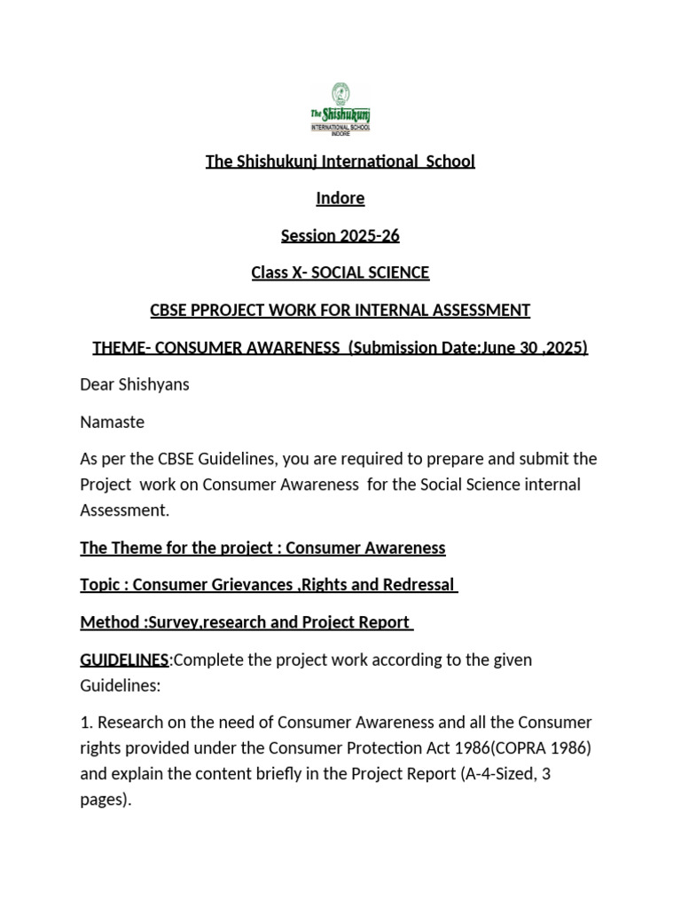 CBSE Project Class X - Revised Document | PDF | Questionnaire | Evaluation