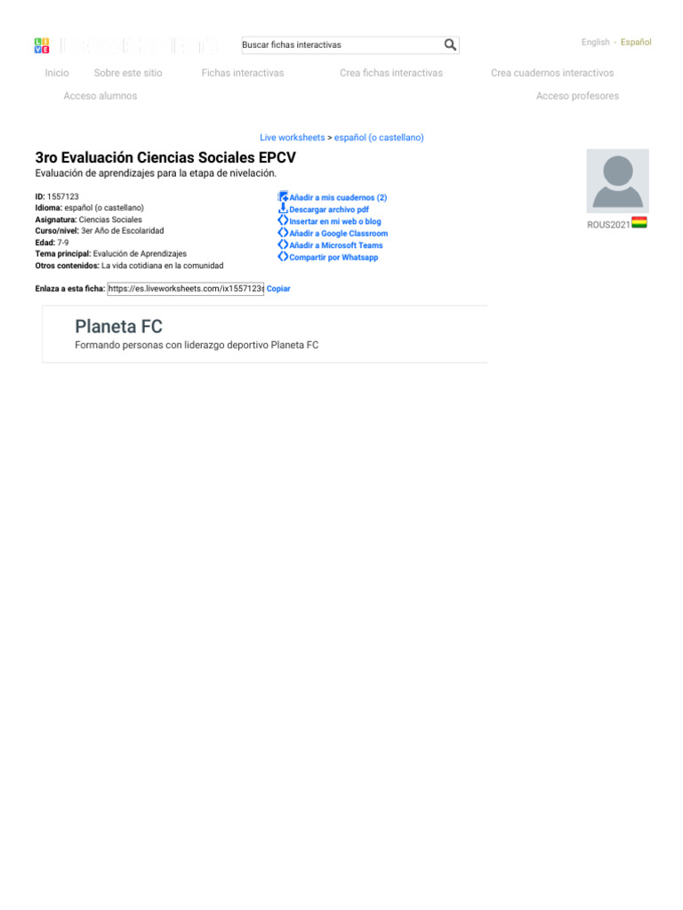 Ejercicio de 3ro Evaluación Ciencias Sociales EPCV (1) | PDF