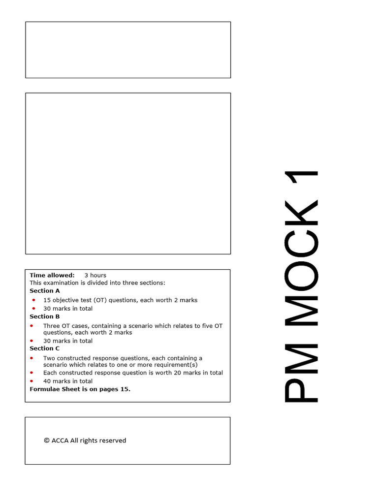 Extra Performance Management (PM) - Mock 1_unlocked | PDF | Labour Economics | Return On Investment