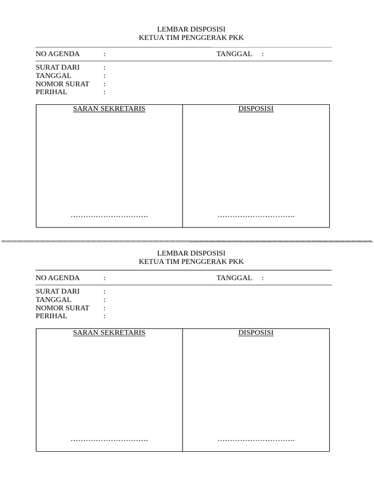 LEMBAR DISPOSISI | PDF