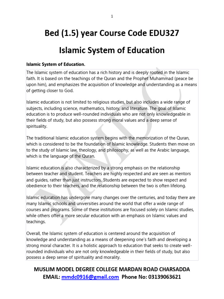 Key Roles in Islamic Education | PDF | Knowledge | Epistemology