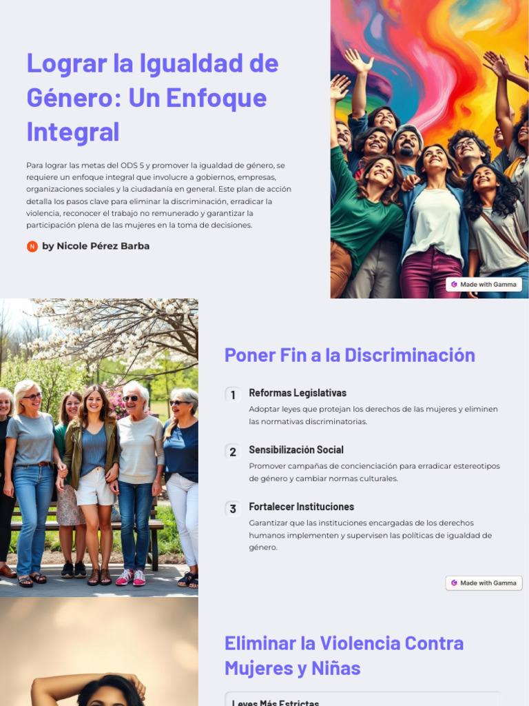 Igualdad de Género: Enfoque Integral | PDF | Igualdad de género ...