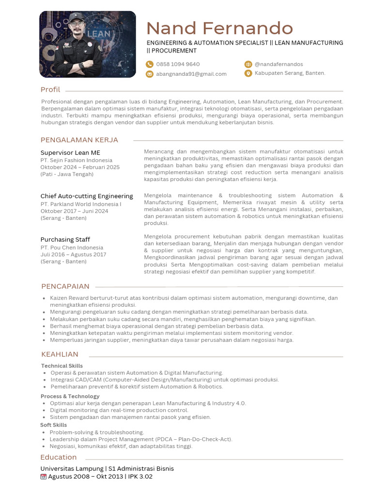 Update CV Maret 2025 - 20250307 - 143930 - 0000 | PDF