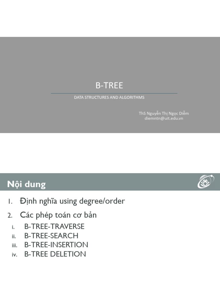 DSA-Class 07 - B-Tree - Using Degree | PDF