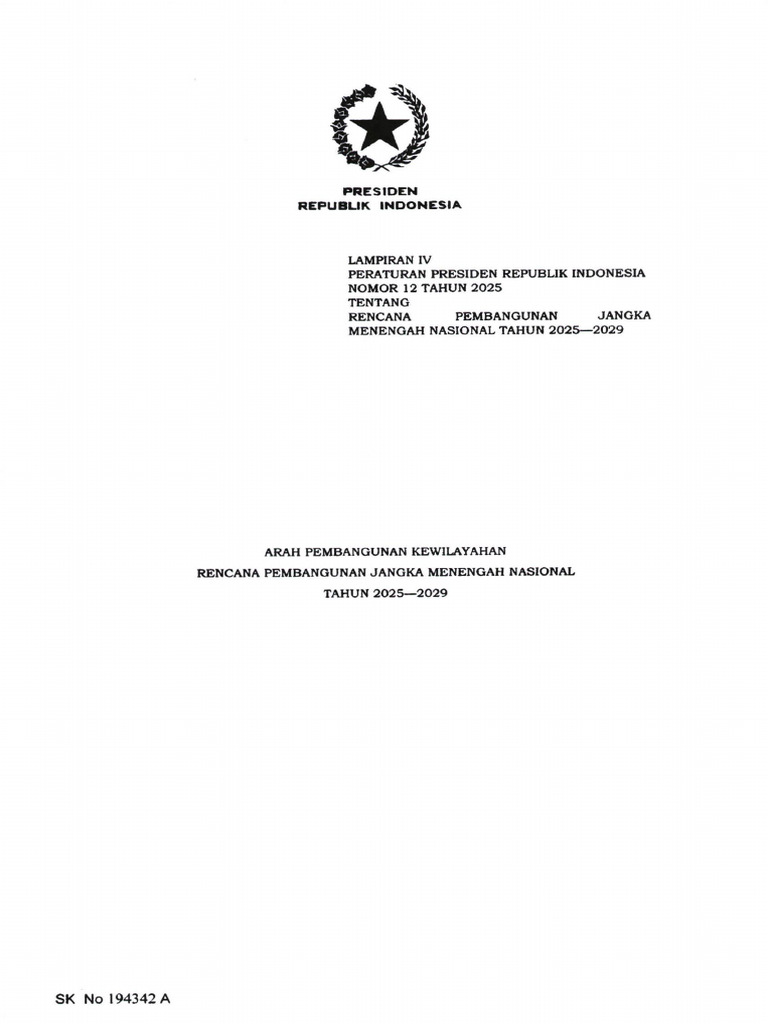Perpres 12 Tahun 2025 Tentang RPJMN 2025-2029 - Lamp IV | PDF