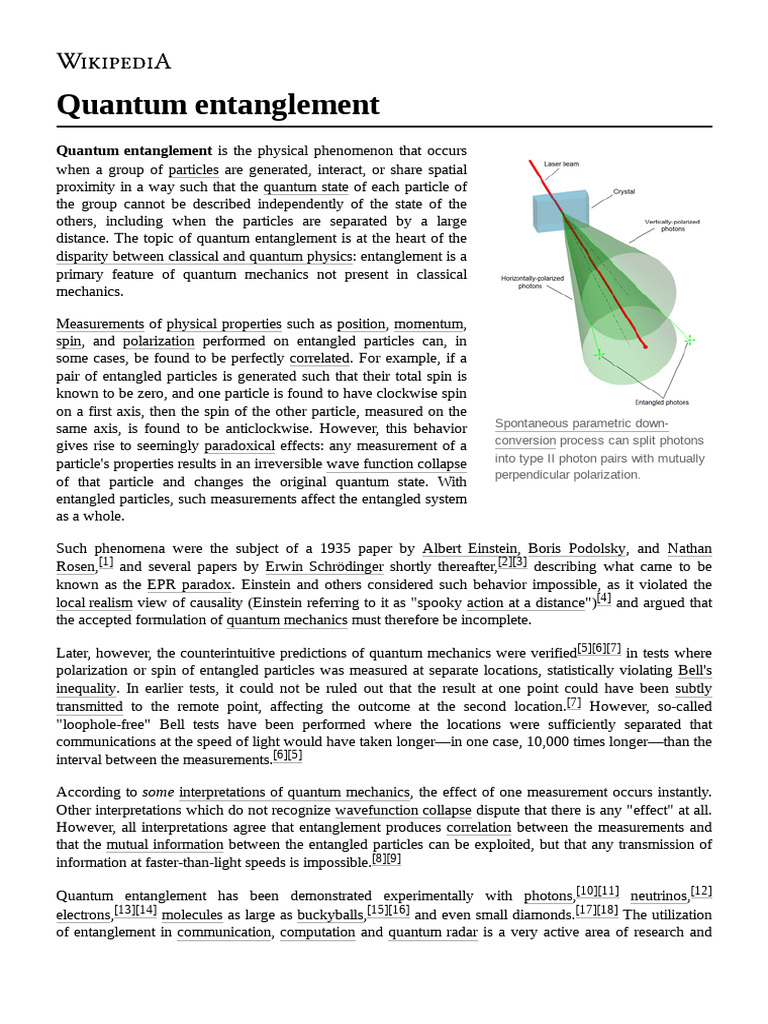 Quantum Entanglement | PDF | Quantum Entanglement | Quantum Mechanics