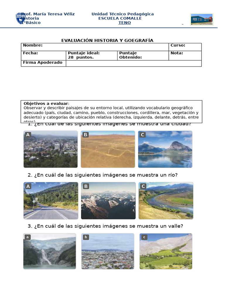 Guía Evaluada Historia y Geografía | PDF