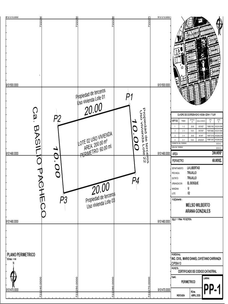 Perimetrico - Melso Codigo Catastral | PDF
