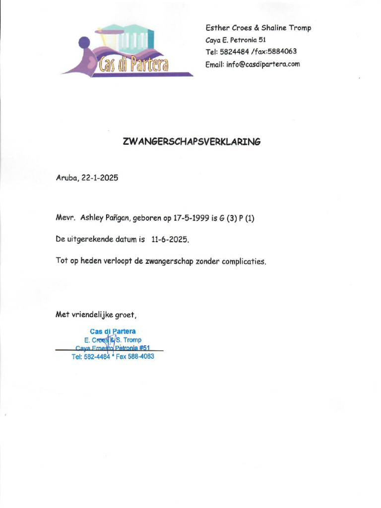 Zwangerschapverklaring | PDF