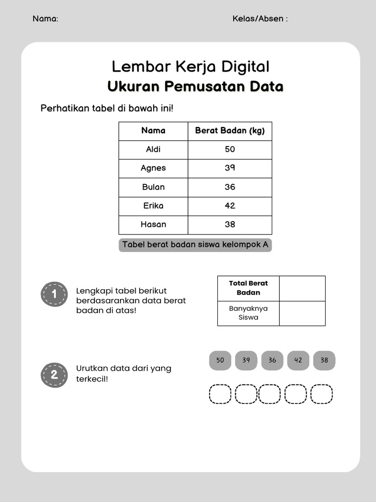 Tabel Berat Badan Siswa Kelompok A | PDF
