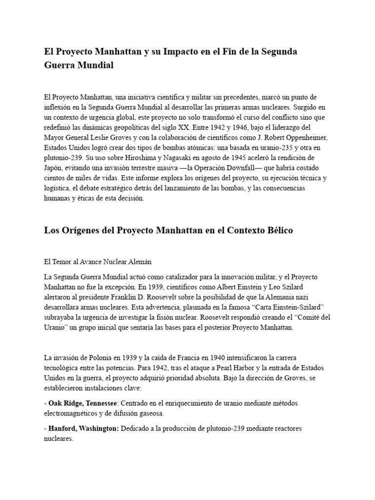 Manhattan Project | PDF | Proyecto Manhattan | Tecnología nuclear